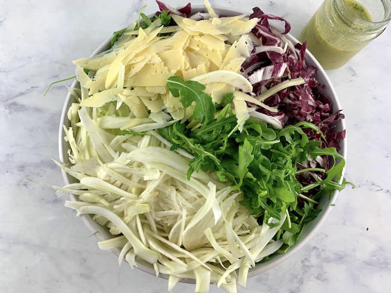 Delectable Tri Color Salad with Winter Greens - Salads with Anastasia