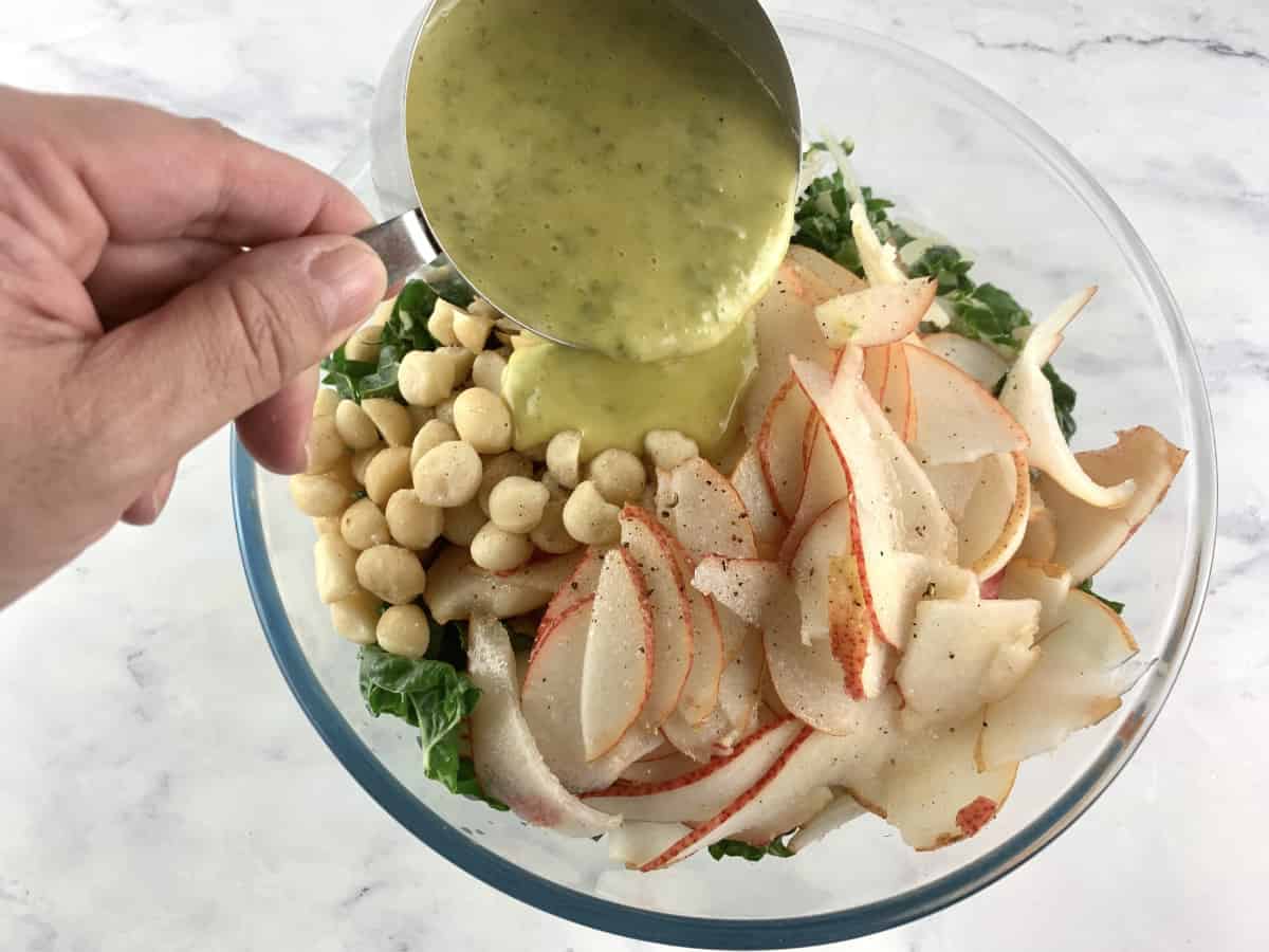 Swiss Chard Salad with Pears and Manchego